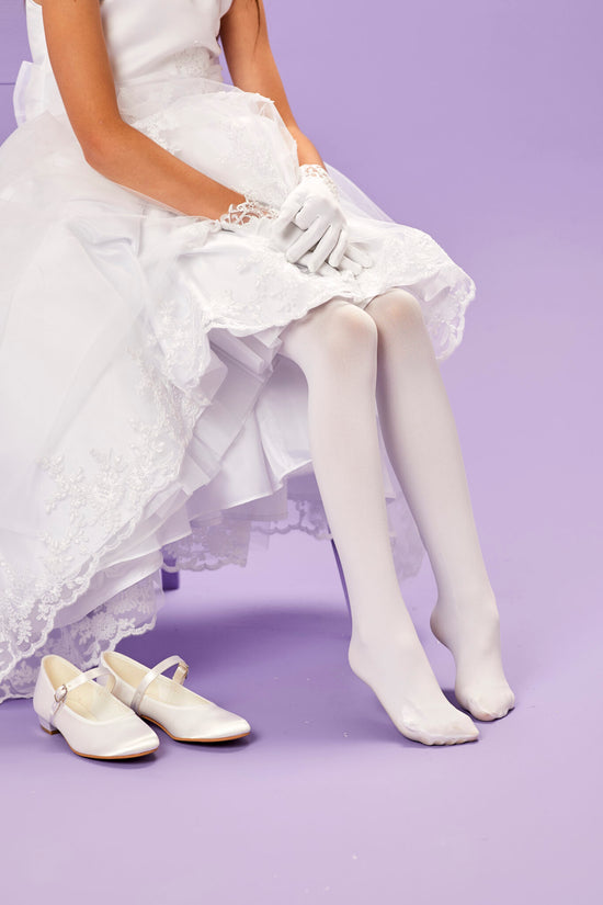 Hannah White Holy Communion Tights – Peridot Occasion wear