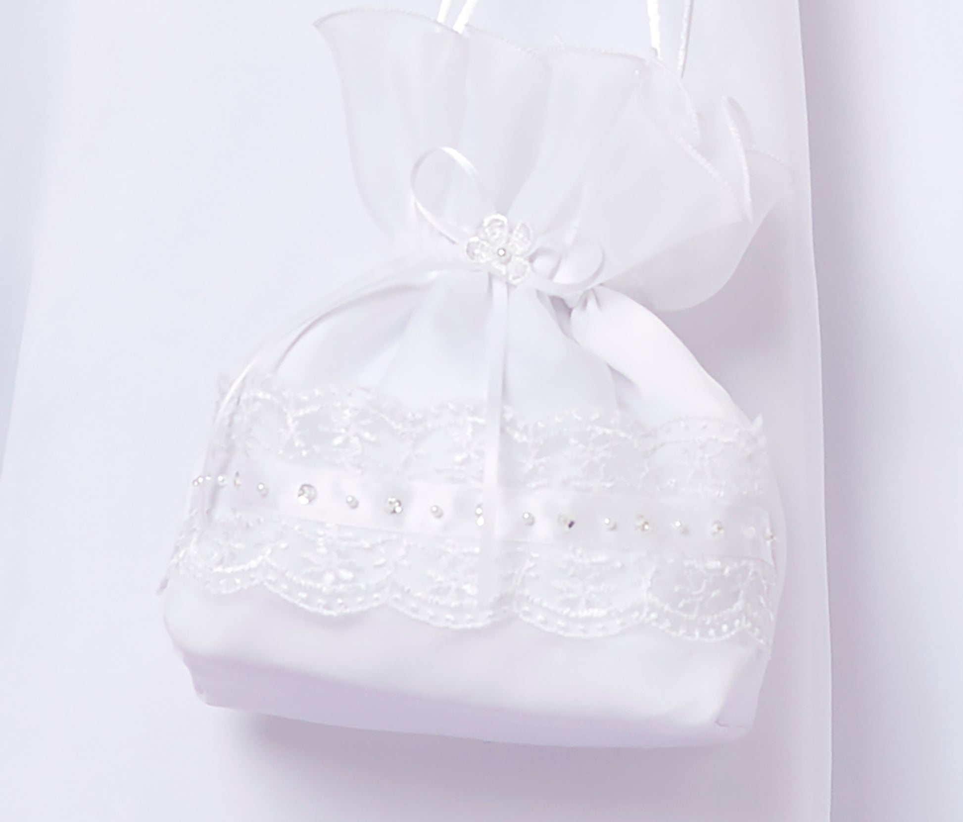 Amelia White Satin Communion Dolly Bag – Peridot Occasion wear